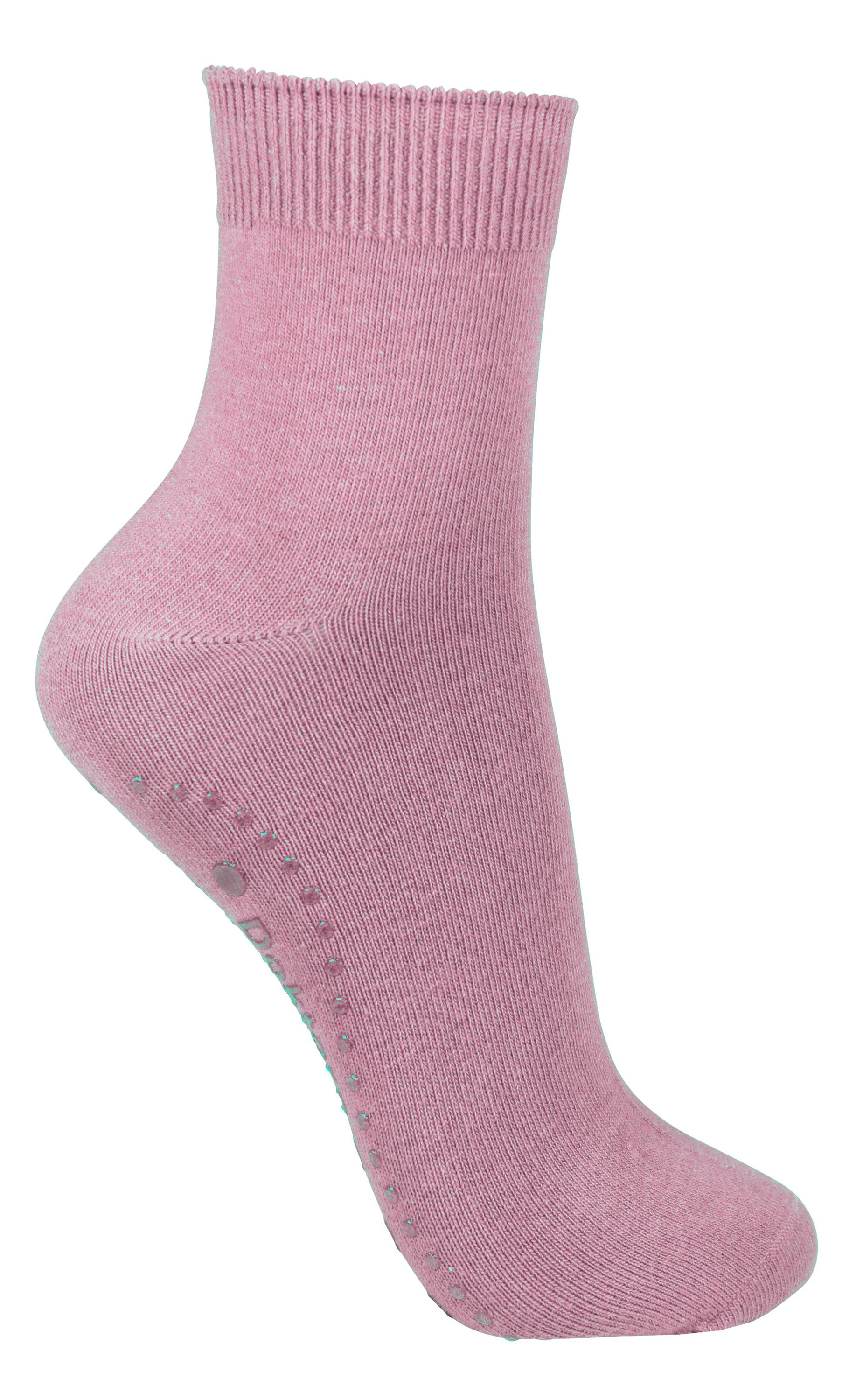 Socka med halkskydd och extra lös resår rosa st 37-39